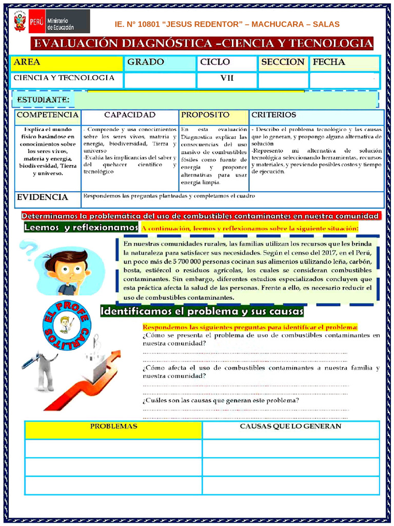 Evaluacion Diagnostica - 3ero y 4to Grado-Ciencia y Tecnologia - 00001 | PDF