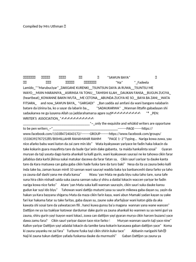 Sawun Baya 1&2 Complete-1 | PDF