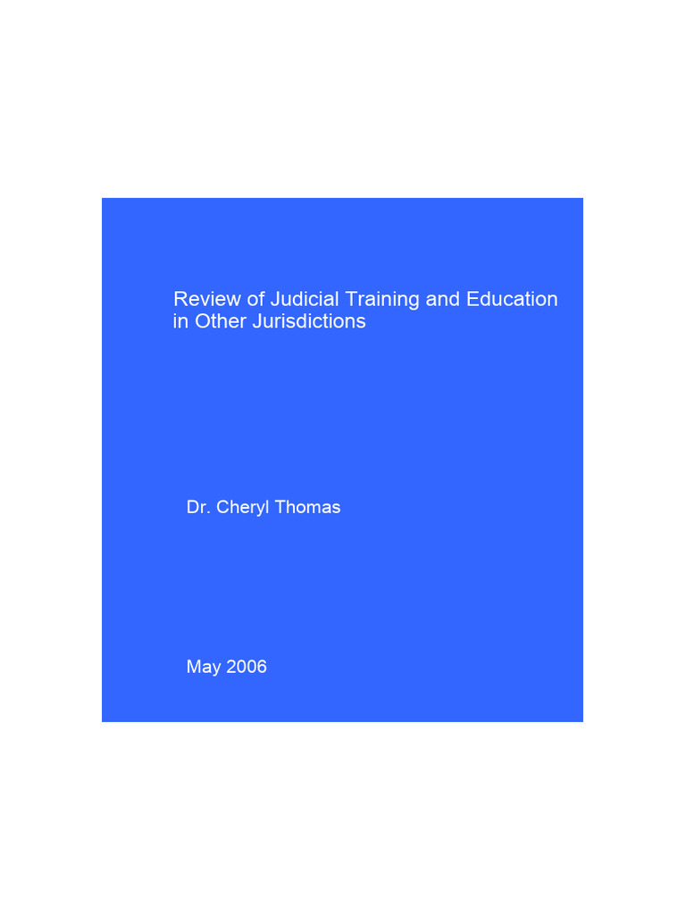 Judicial Training and Education in Other Jurisdictions | PDF | Judge ...