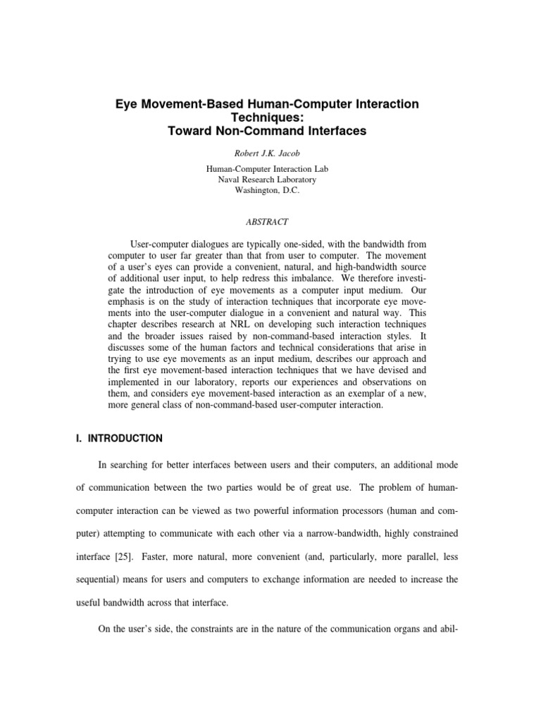 Eye Movement-Based Human-Computer Interaction Techniques: Toward Non ...