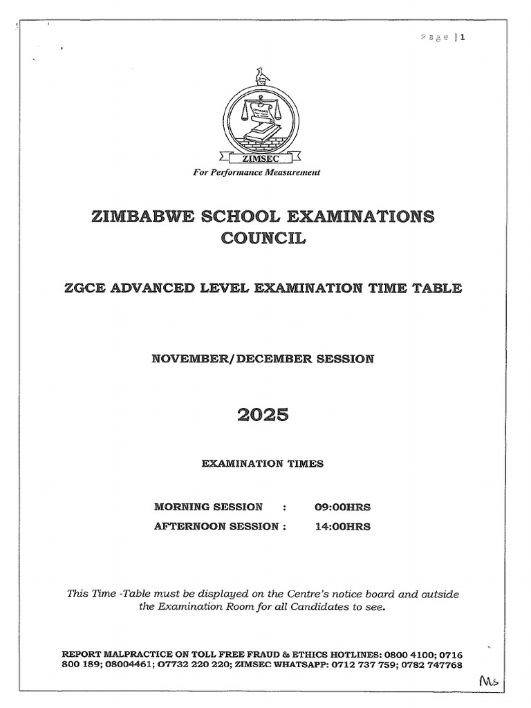 A LEVEL November 2025 Time Table | PDF