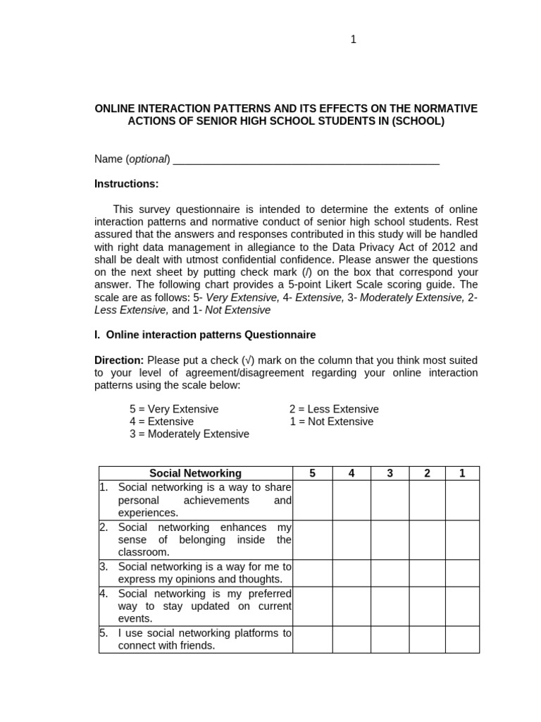 Online Interaction Patterns and Normative Actions of SHS | PDF ...