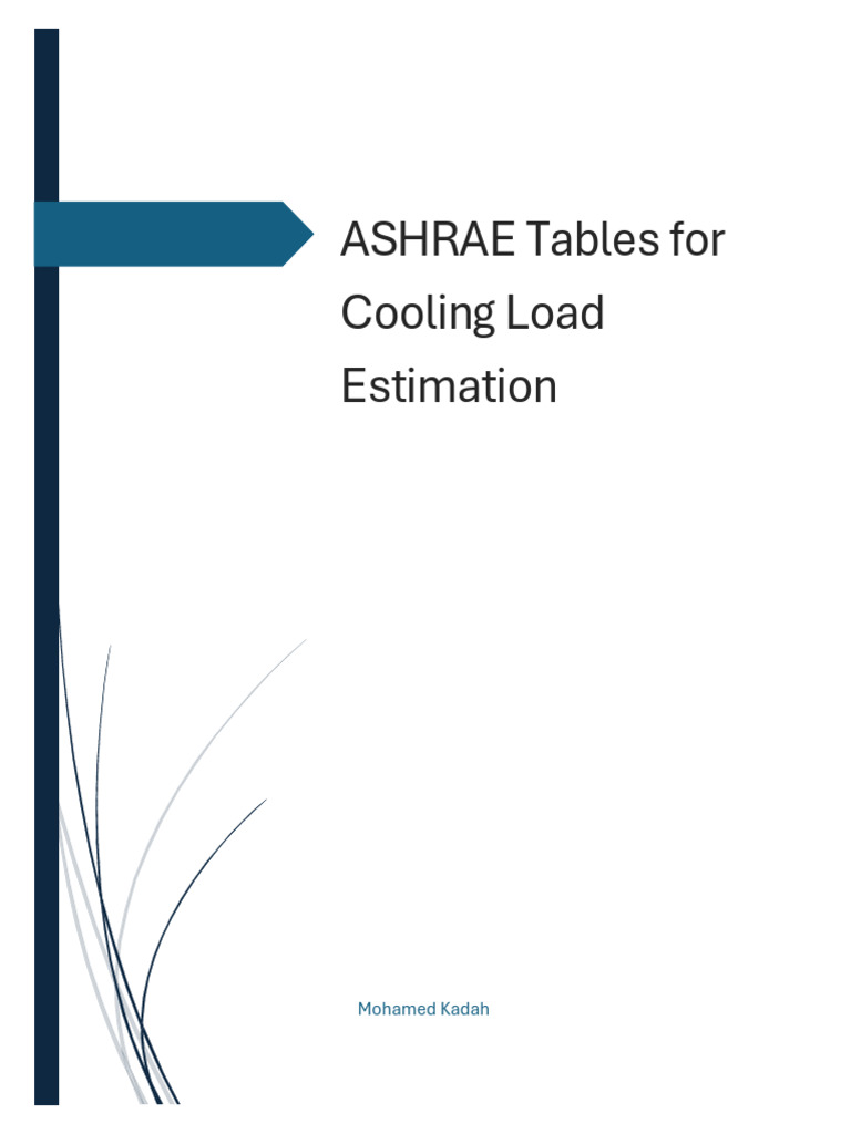ASHRAE Tables For Cooling Load Estimation | PDF