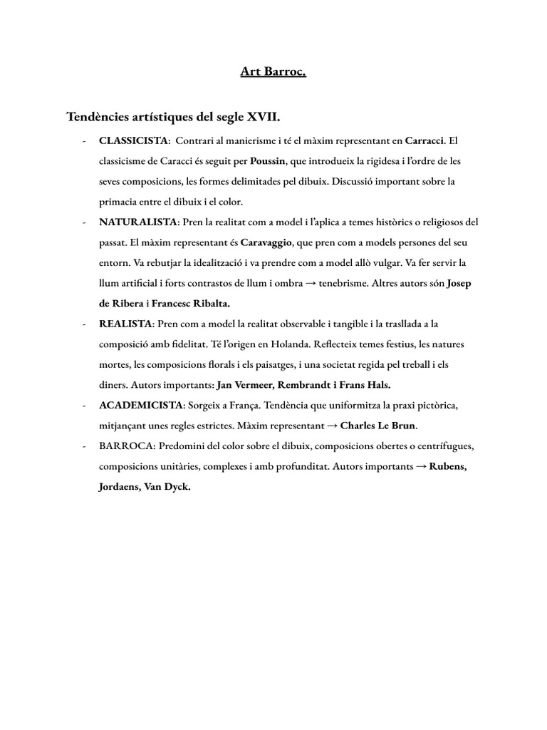 HISTORIA ART (obres barroc). | PDF