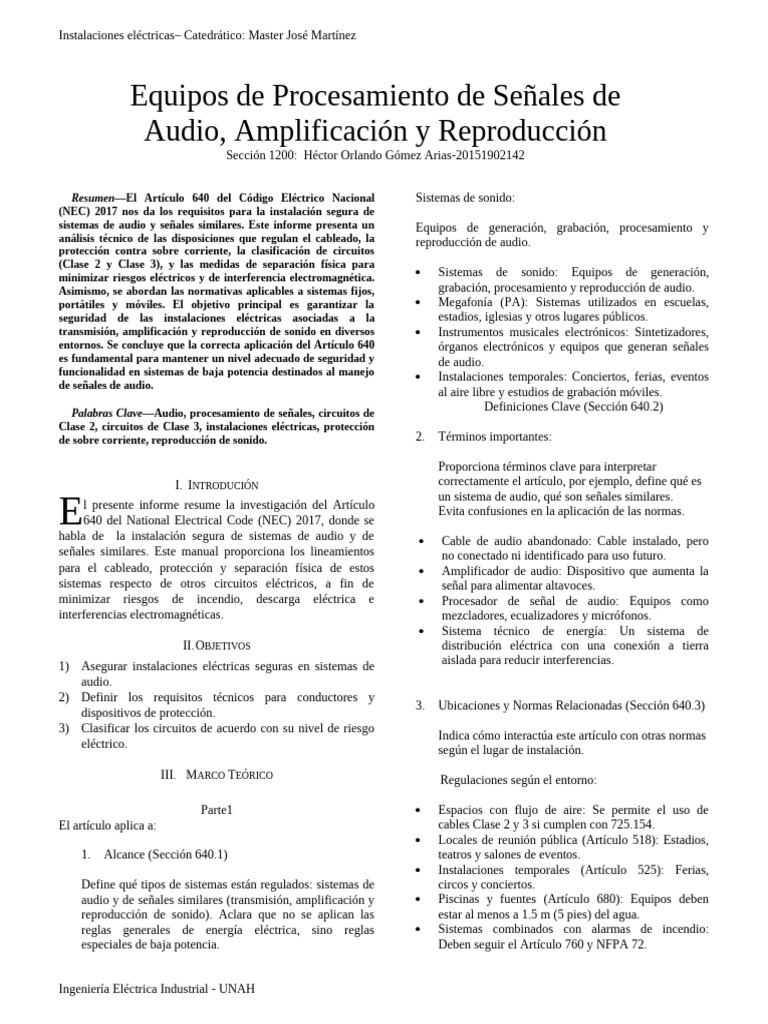 Formato IEEE | PDF | Ingenieria Eléctrica | Cableado eléctrico