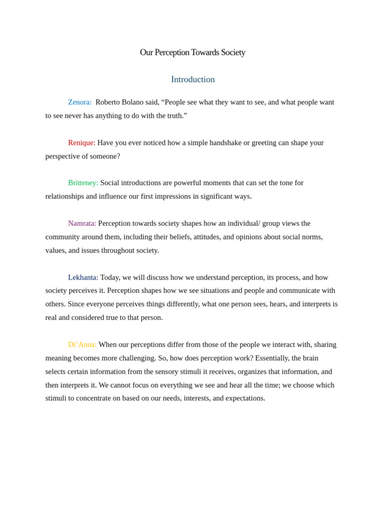 Group Project Perception | PDF | Perception | Attention