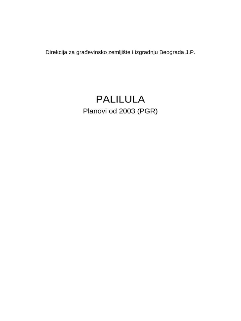 Planovi Od 2003 (PGR) | PDF