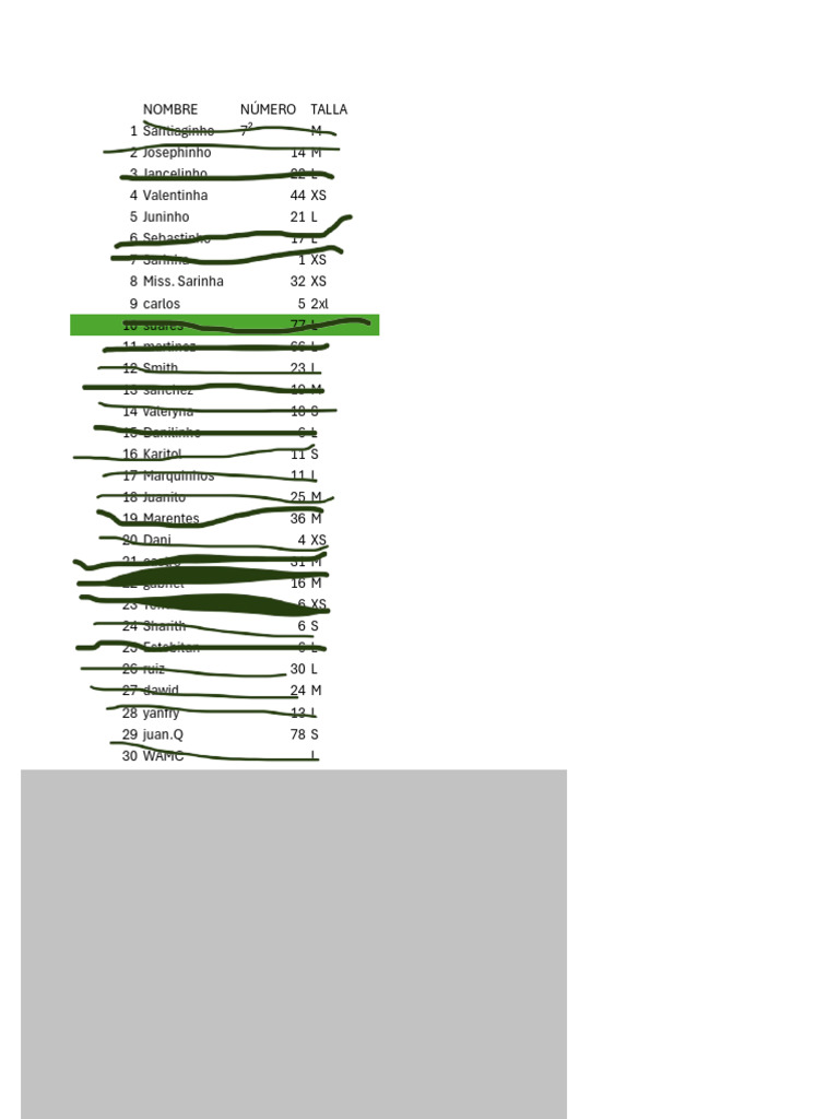 Lista Camisas 2 | PDF