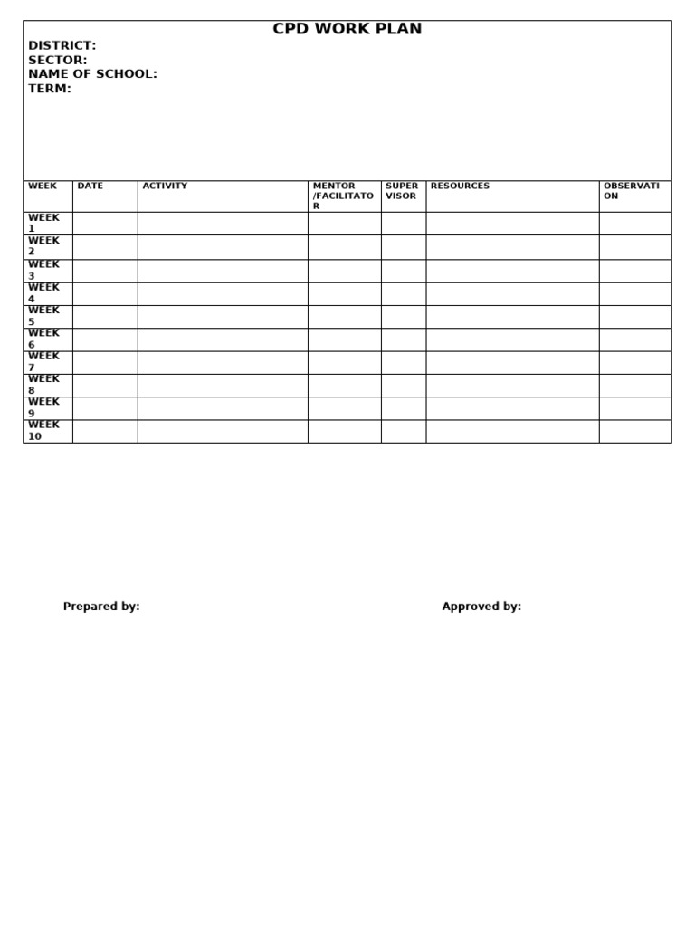 CPD Work Plan Format | PDF
