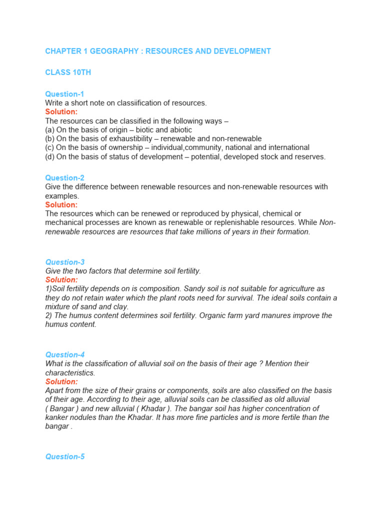 Ch-Resources and Development Assignement | PDF | Soil | Crop Rotation