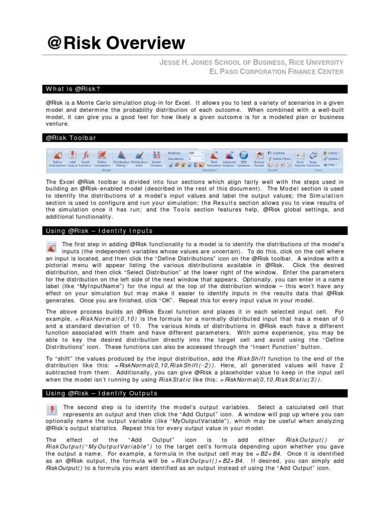 Risk Overview | PDF | Function (Mathematics) | Probability Distribution