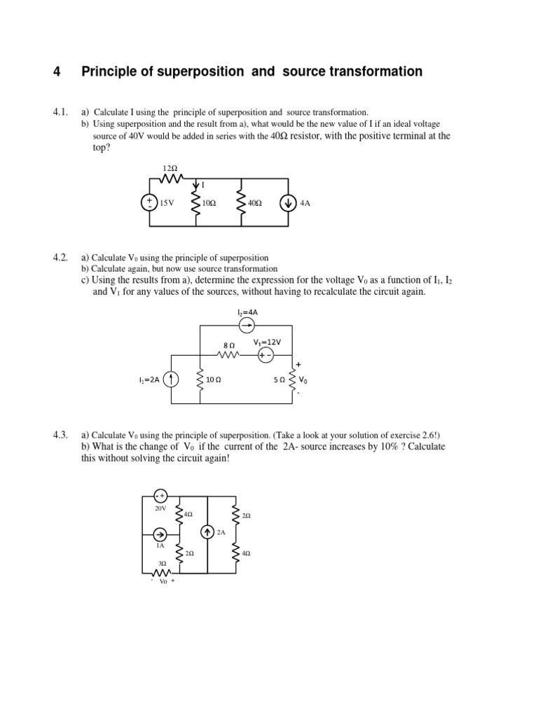 EX4-superposition & Source Transformation | PDF