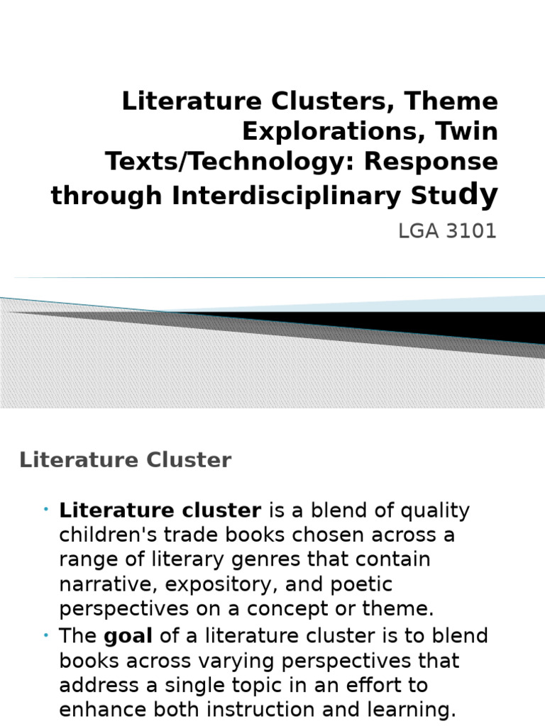 Literature Clusters, Theme Explorations, Twin Texts | PDF | Lesson Plan ...