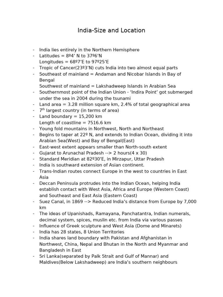 Geo HY - India Size and Location | PDF