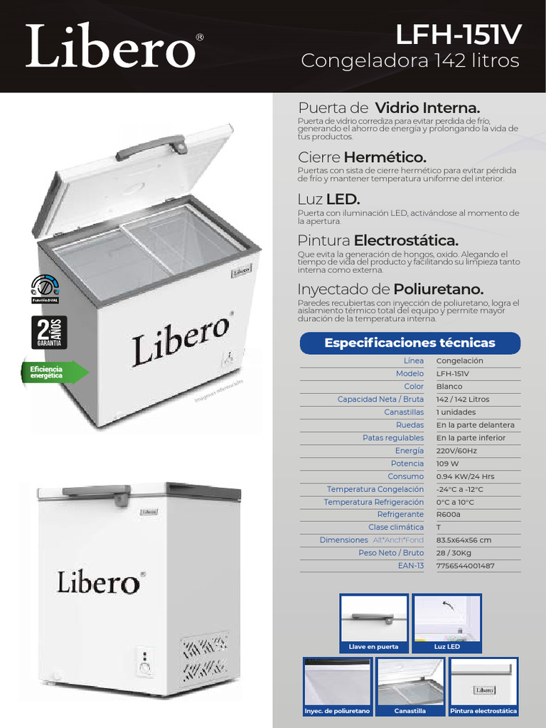 FICHAS TECNICA - CONGELADORA LFH 151V - Compressed | PDF | Diodo emisor ...