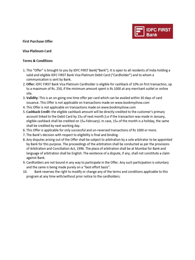 Personal Banking Platinum First Purchase Updated | PDF