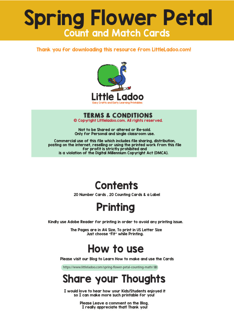 spring-flower-petal-counting-math-1-to-20-little-ladoo | PDF