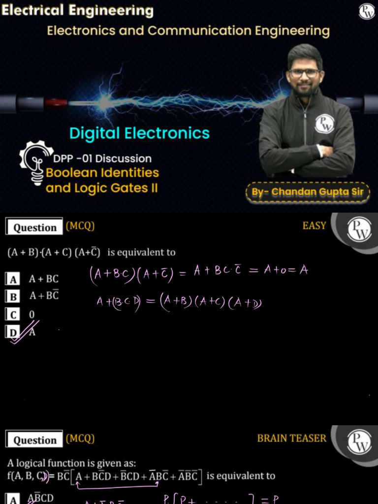 Boolean Theorems and GATES DPP 01 Discussion Notes Digital Electronics ...