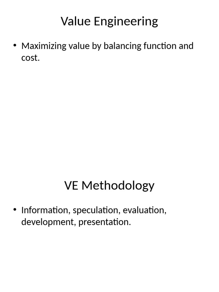Value Engineering | PDF