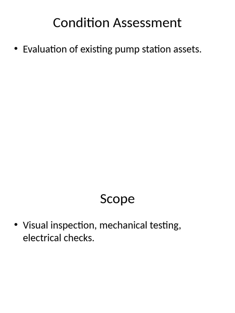 Pump Station Condition Assessment Guide | PDF