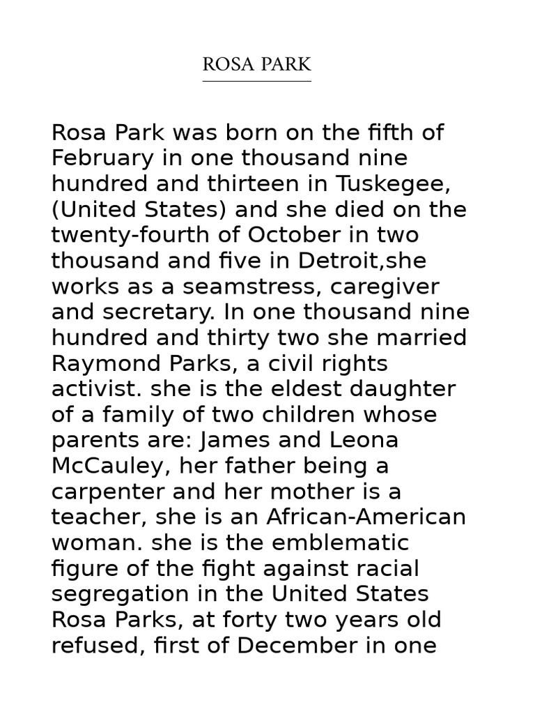 Rosa Park | PDF