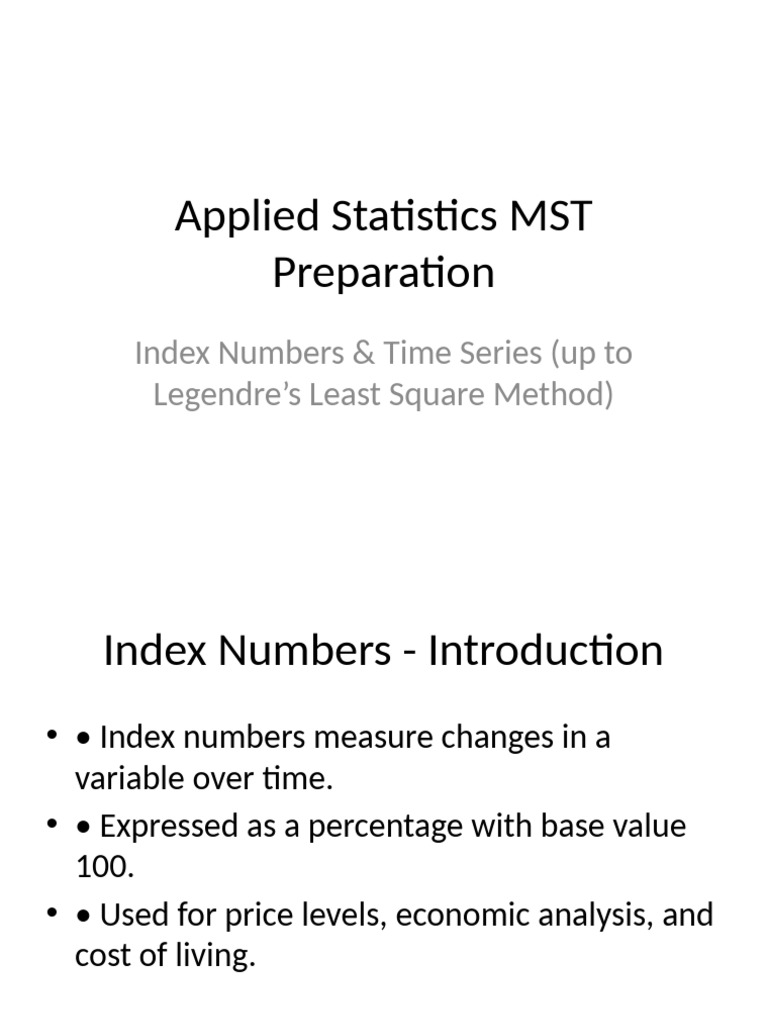 Applied Statistics MST | PDF