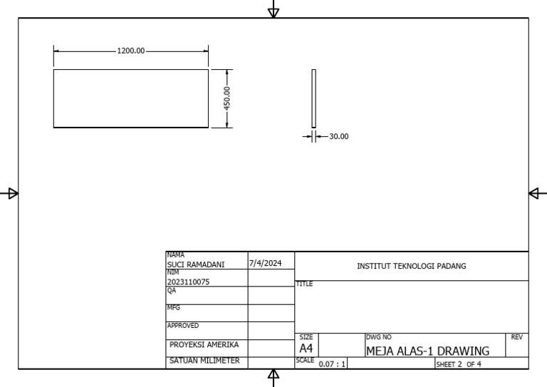 Meja Alas-1 Drawing PDF | PDF