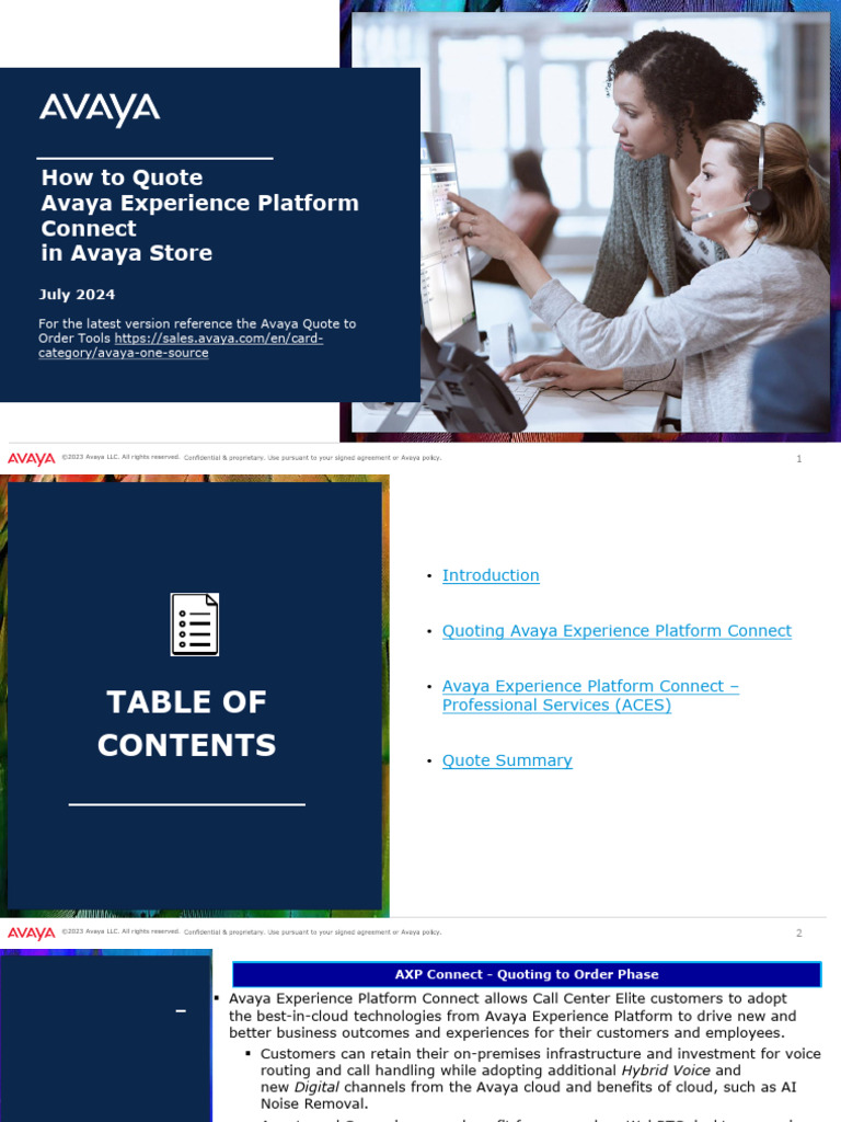 Avaya Experience Platform Connect and Avaya Experience Platform Change Orders | PDF | Software ...