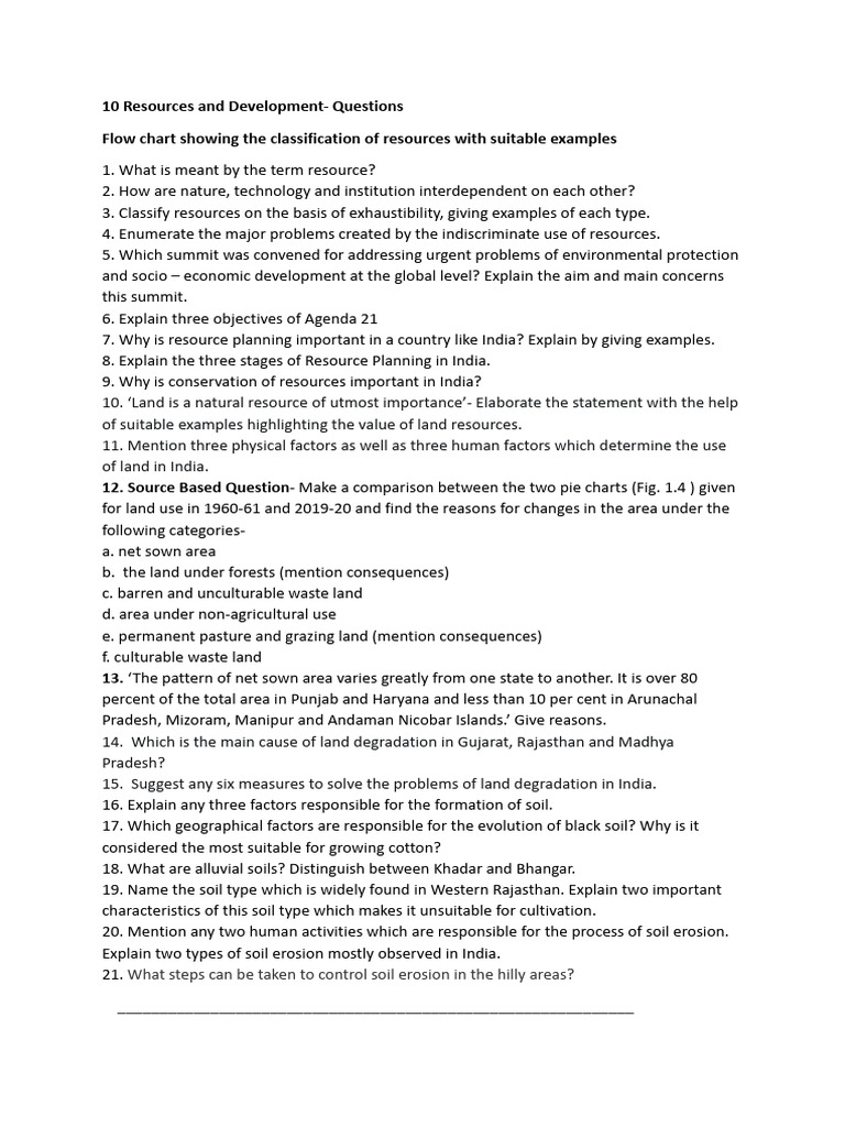10 Resources and Development Questions 25-26 | PDF | Soil | Natural ...