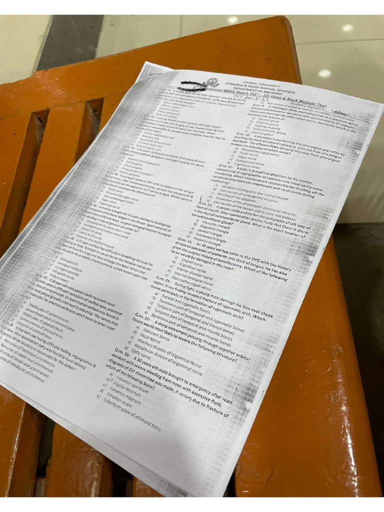 Head & Neck Module Test 21lm | PDF