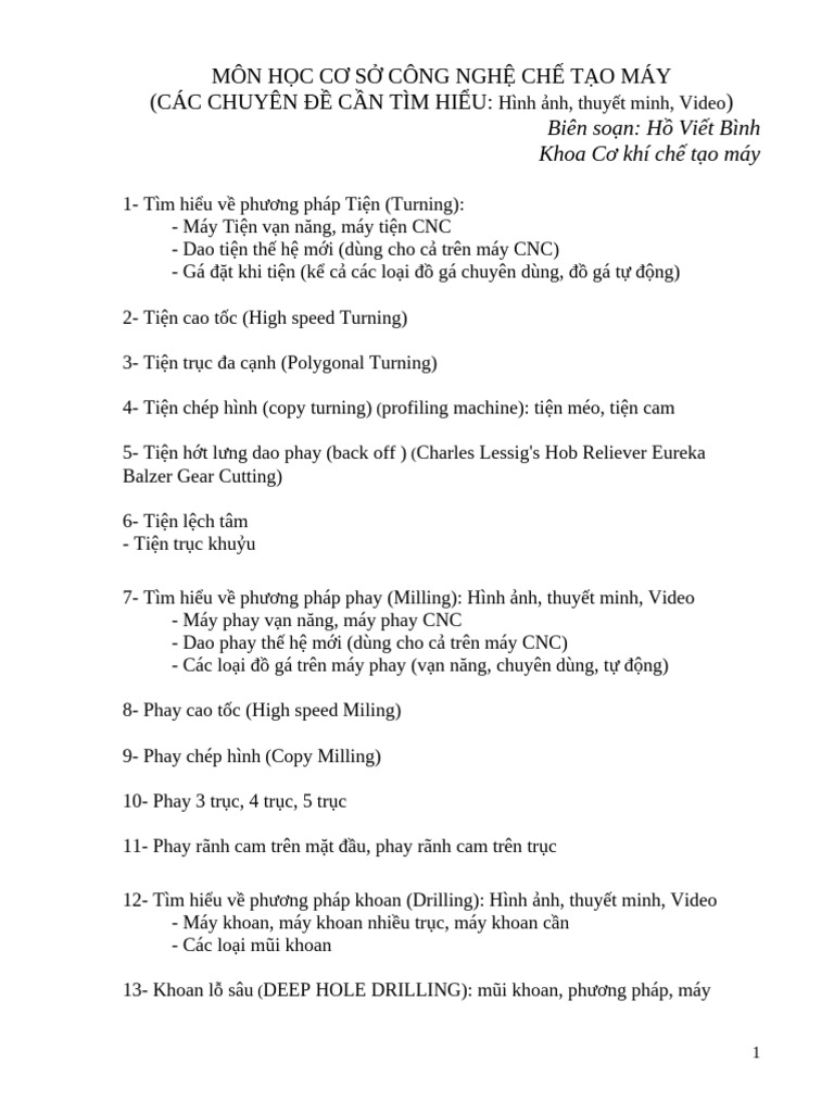 Cac Chuyen de CSCN | PDF