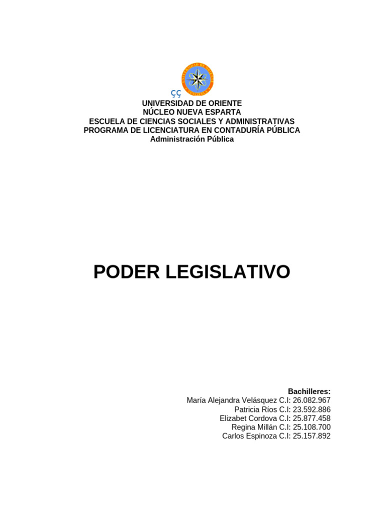 Poder Legislativo | PDF | Legislador | Legislatura