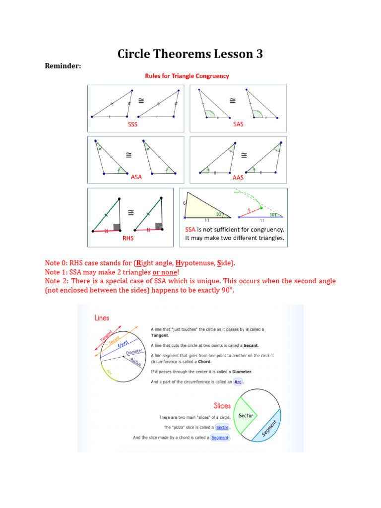 Understanding Circle Theorems Explained | PDF | Circle | Triangle