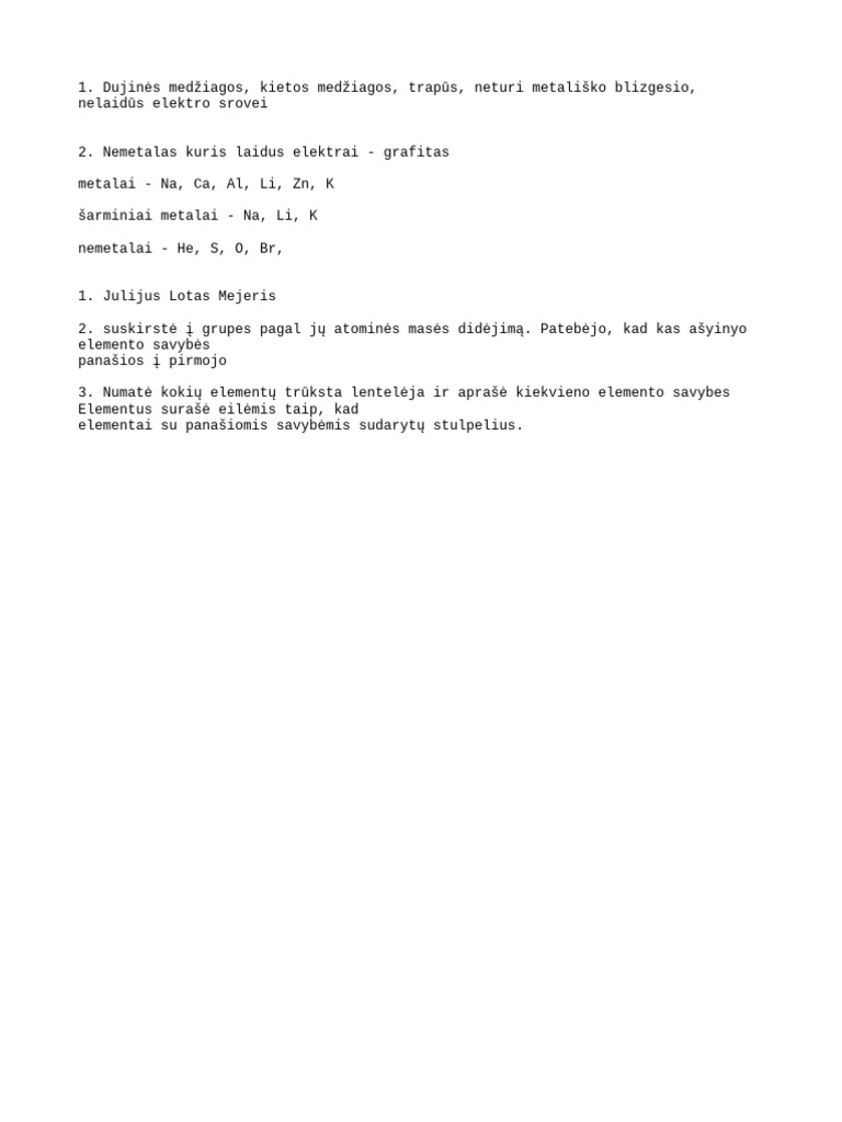 Chemijos Shit Apie Metalus Nemetalus Ir Elementu Lentele | PDF