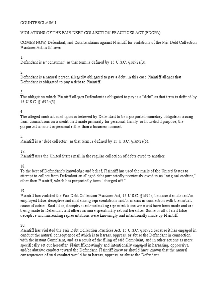 Violations of The Fair Debt Collection Practices Act (Fdcpa) | PDF ...