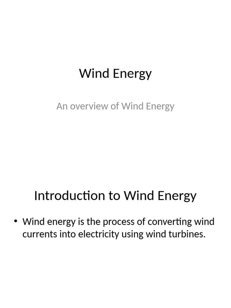 Wind Energy Presentation | PDF