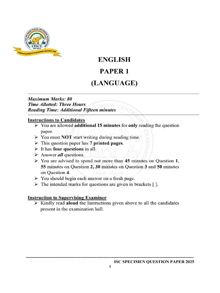 ENGLISH-PAPER-1-LANGUAGE | PDF