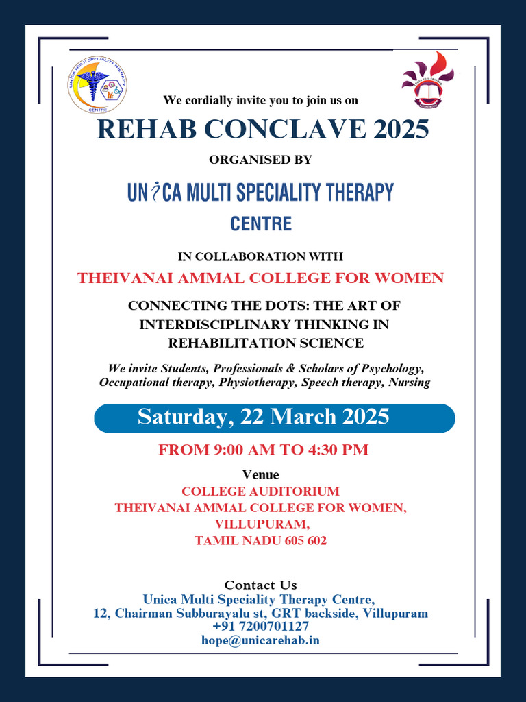 Invitation - Rehab Conclave 2025 | PDF | Physical Therapy | Psychotherapy