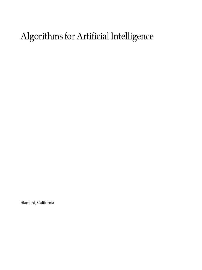 Algorithms for Artificial Intelligence | PDF | Statistical Classification | Dependent And ...