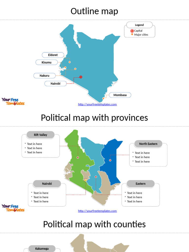 Editable Political Map of Kenya | PDF | New Media | Social Information ...