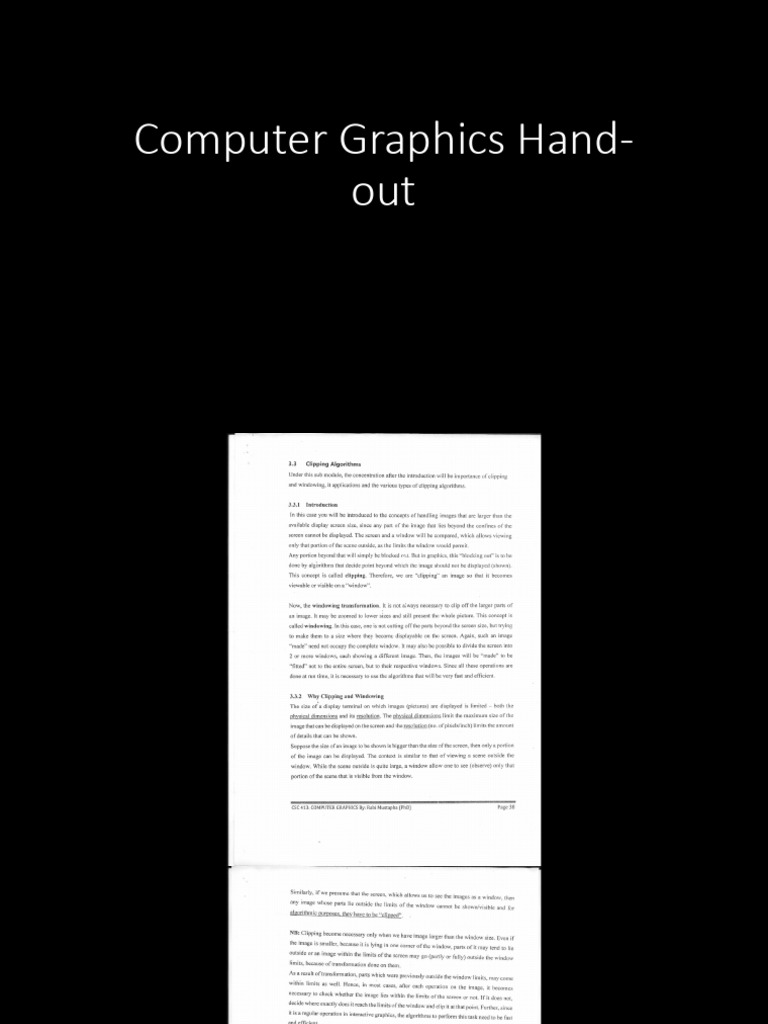 Computer Graphics Handout | PDF