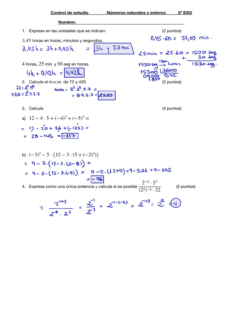 Ace Núm Naturales y Enteros Sol | PDF