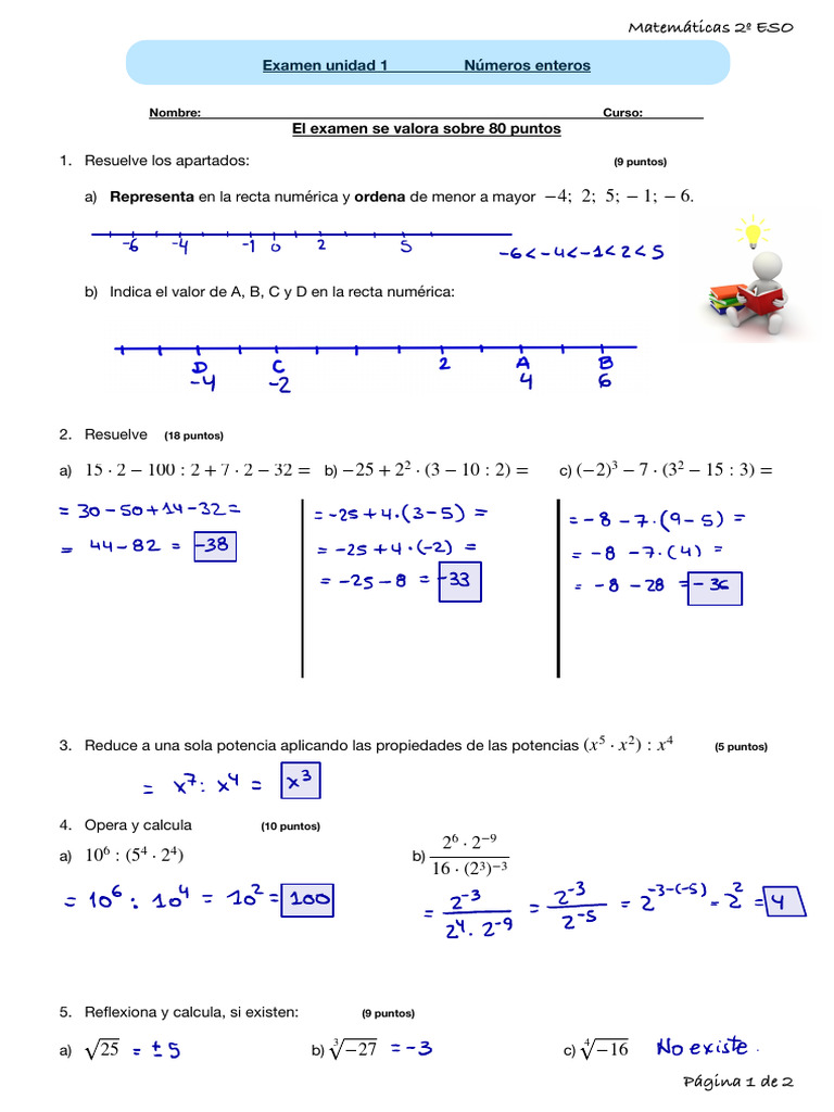 sol ex un1 enteros 2023-24 | PDF