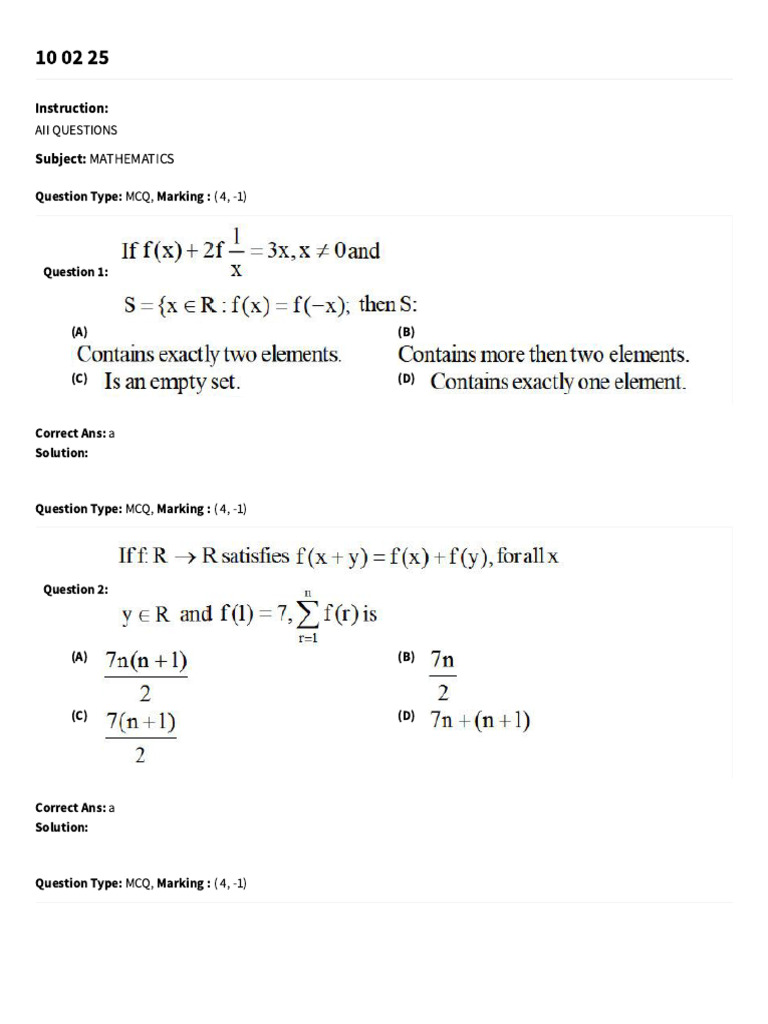 10 02 25tests With Answer | PDF | Multiple Choice | Evaluation
