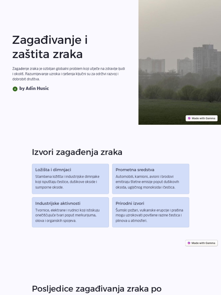 Zagadjivanje I Zastita Zraka | PDF