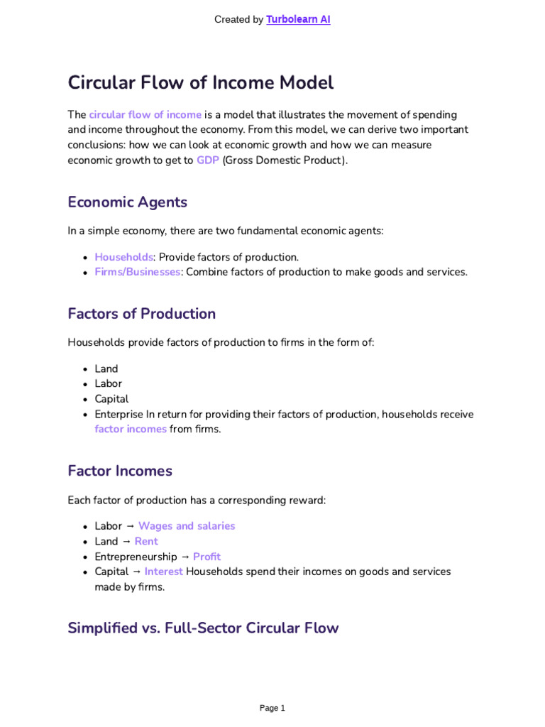 2) Circular Flow of Income & Measures of GDP | PDF | Income ...