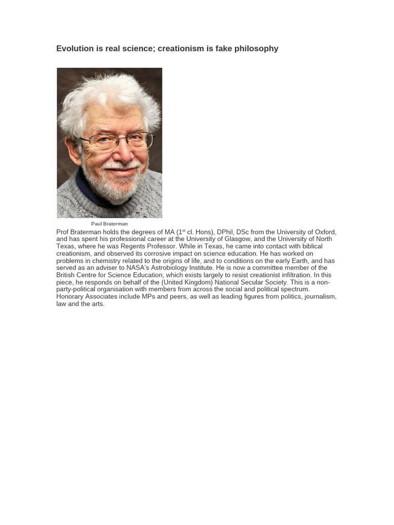 Evolution Is Real Science | PDF | Creationism | Evolution