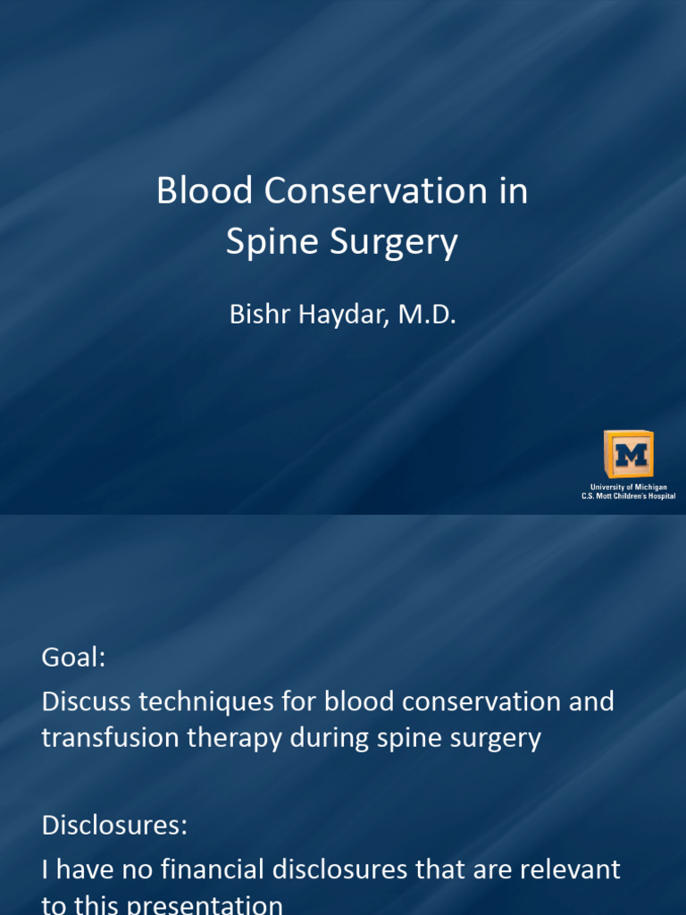Scoliosis Panel Blood Conservation BHaydar | PDF | Blood | Health Care