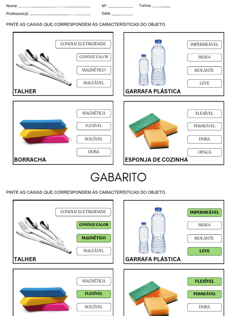 ATIVIDADE 1 - CARACTERÍSTICAS DOS MATERIAIS SALVA PROF | PDF