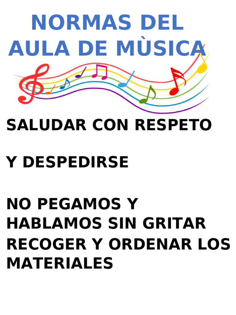 Normas para La Clase de Musica | PDF